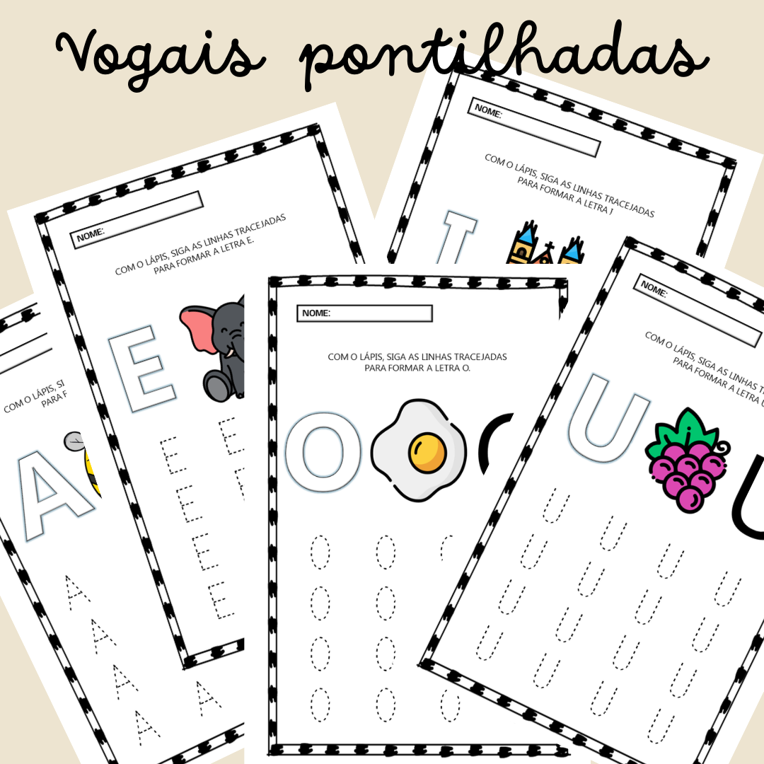 Vogais pontilhadas – Atividades didáticas prontas